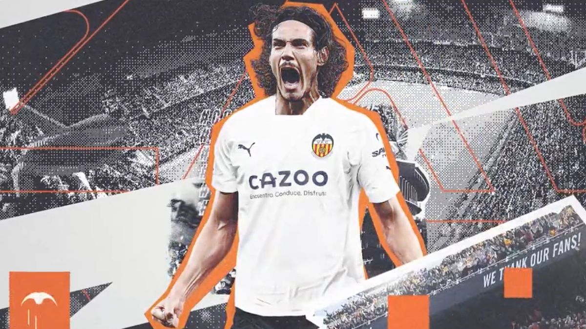 Un cazador en Mestalla: el Valencia presentó a Cavani en sus redes sociales