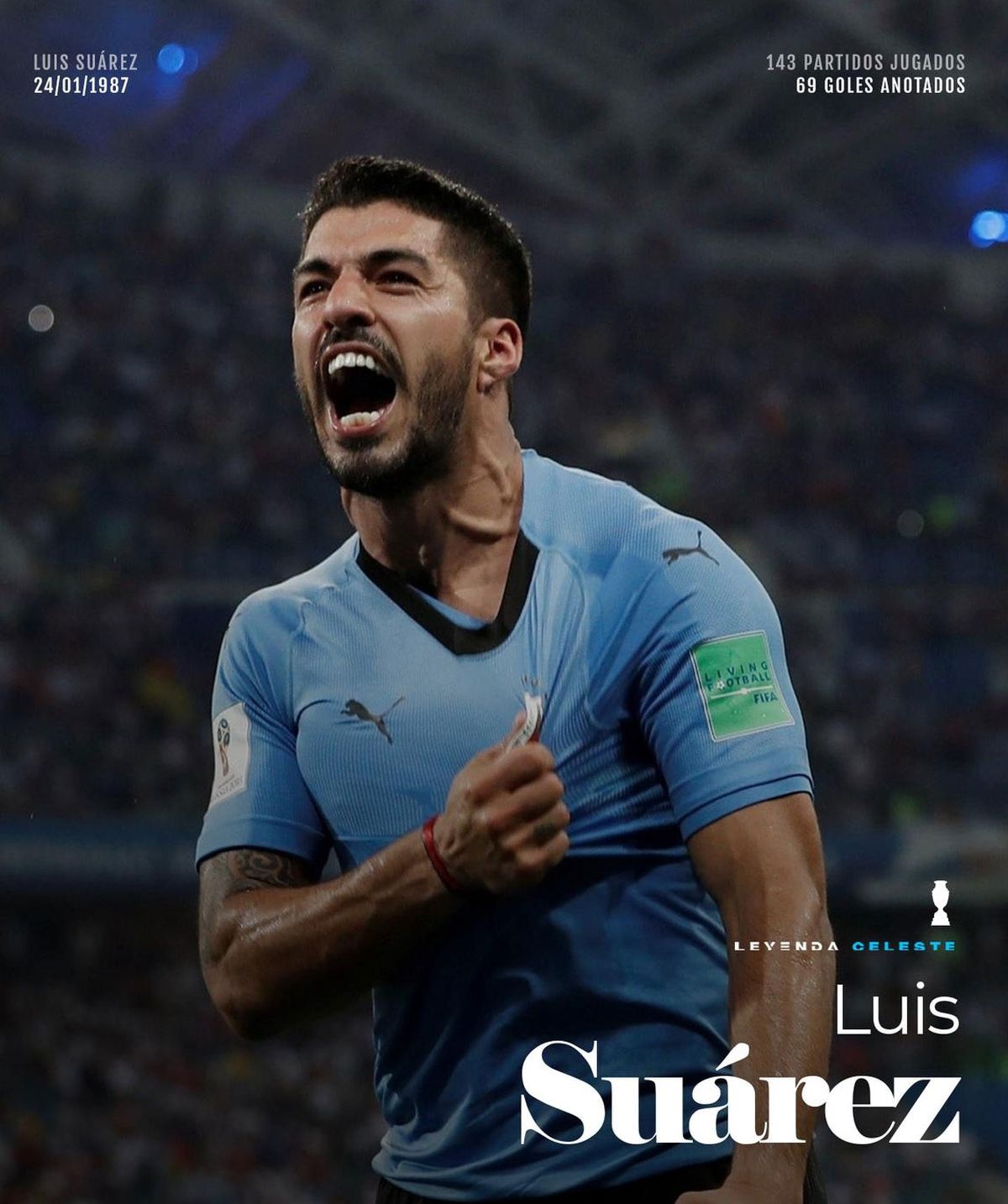 Jugador leyenda de Uruguay y máximo goleador de la Celeste; Luis Suárez ...